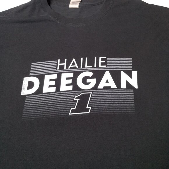 Gildan | Shirts | Nascar Hallie Deegan Racing Shirt Large Black Racing ...
